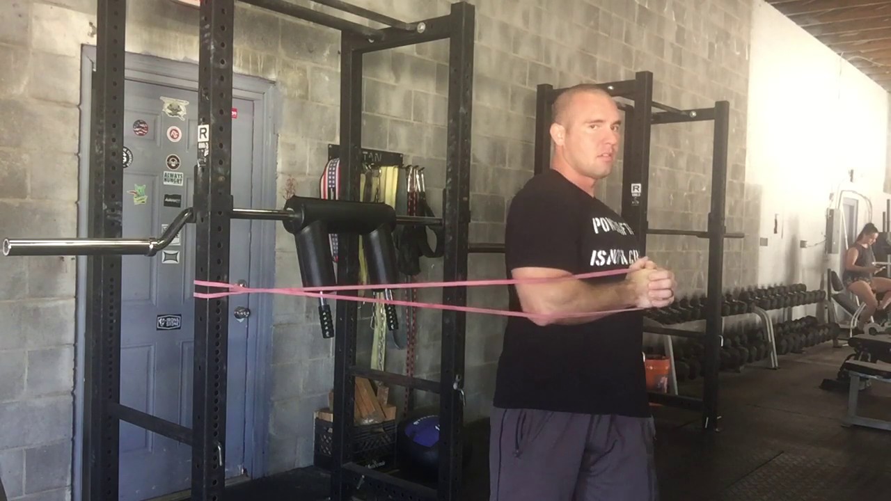 Standing Band Thoracic Rotation - YouTube