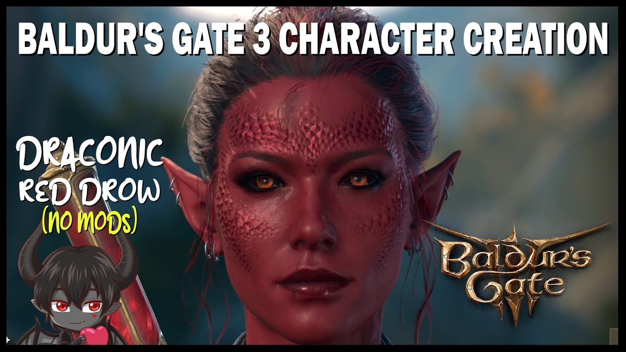 Draconic Red Drow Character Creation [Baldur's Gate 3] #characterdesign ...