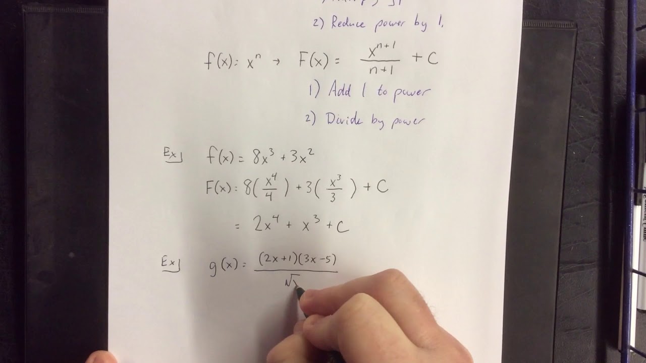 Basic forms of antiderivatives, part 1 - YouTube