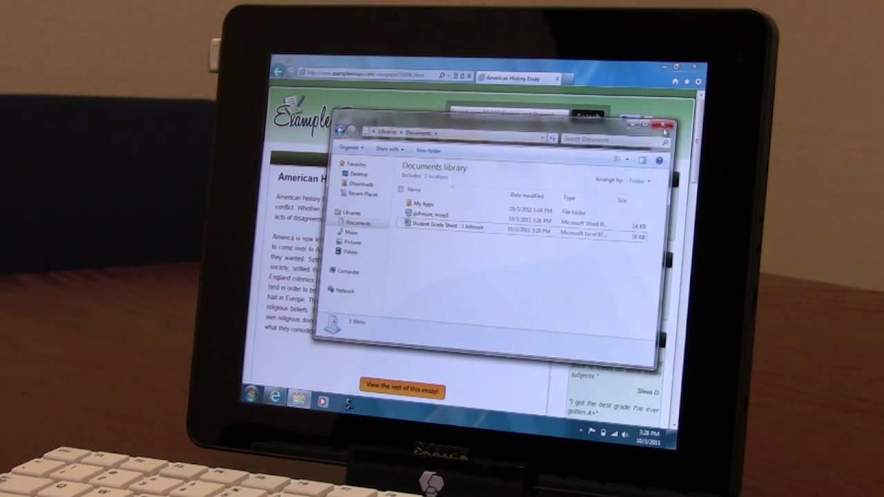 Skytab S-Series Windows 7 Tablet PC with EXOPC UI - YouTube