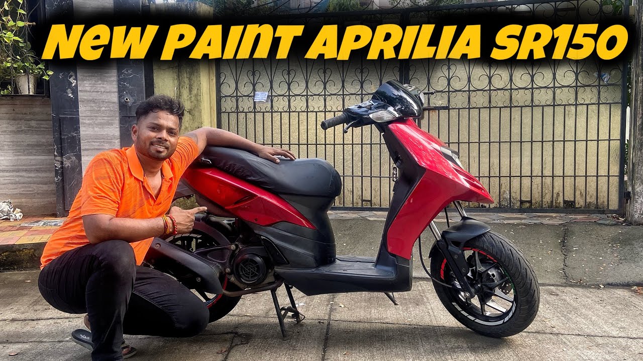 Aprilia SR 150 Modified!! | New Paint Scheme | Metallic Red - YouTube