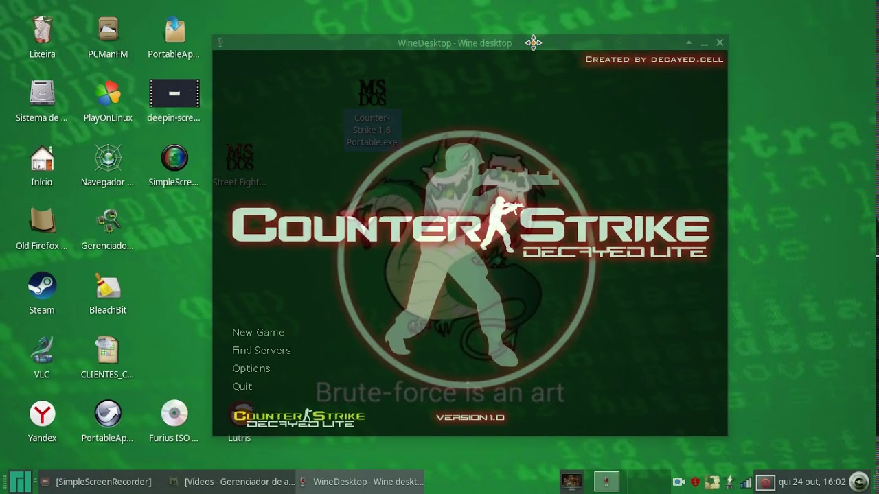 Run Counter Strike 1.6 Decayed Lite Portable (MS-DOS) on Linux Manjaro ...
