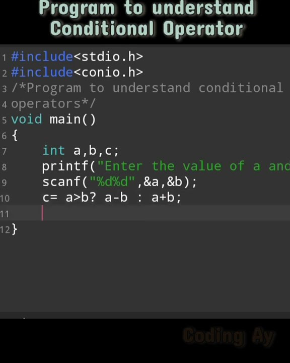 C Programming Ex 1 Cprogramming Programming Clanguage Conditionaloperator Shorts 5257