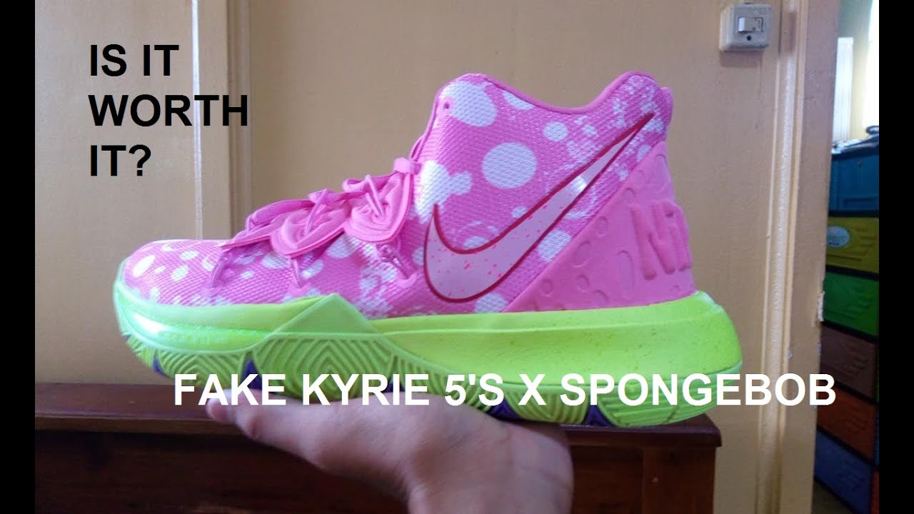 UNBOXING| REVIEWING FAKE KYRIE 5 X SPONGEBOB| IS IT WORTH IT? - YouTube