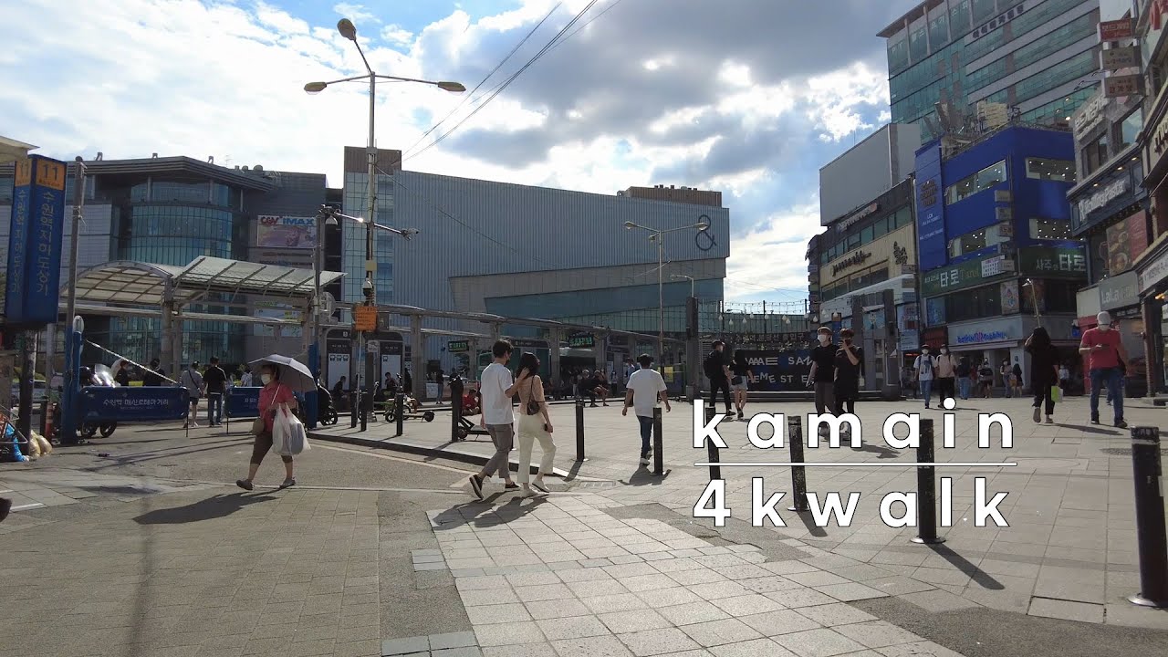 [4k korea] 수원로데오거리 | A big rodeo street in front of Suwon Station ...