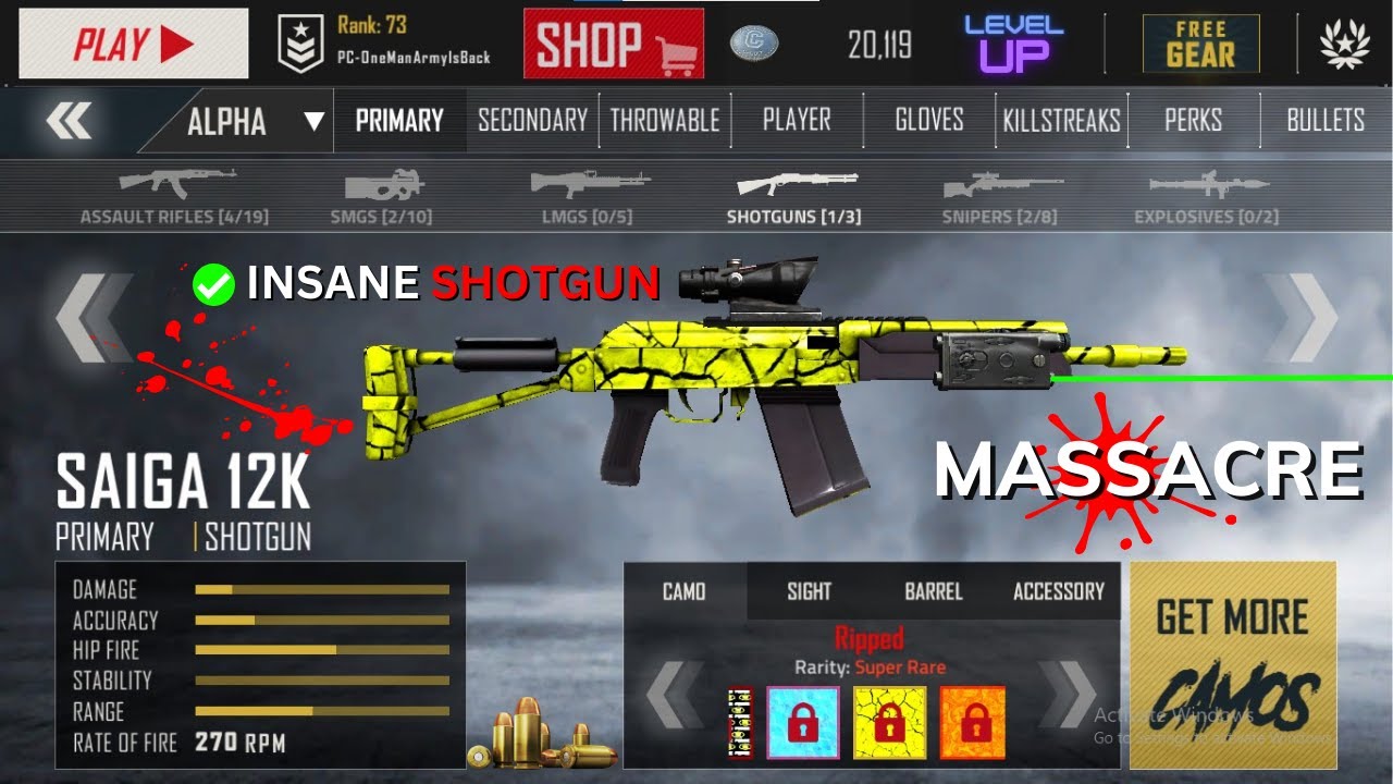 Bullet Force Gaming | Saiga 12K Shot Gun Massacre | Saiga 12K Insane ...