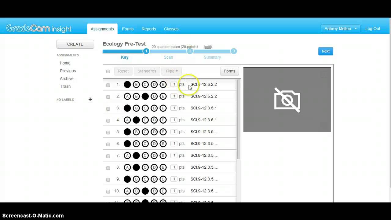 ScreenCast of GradeCam - YouTube