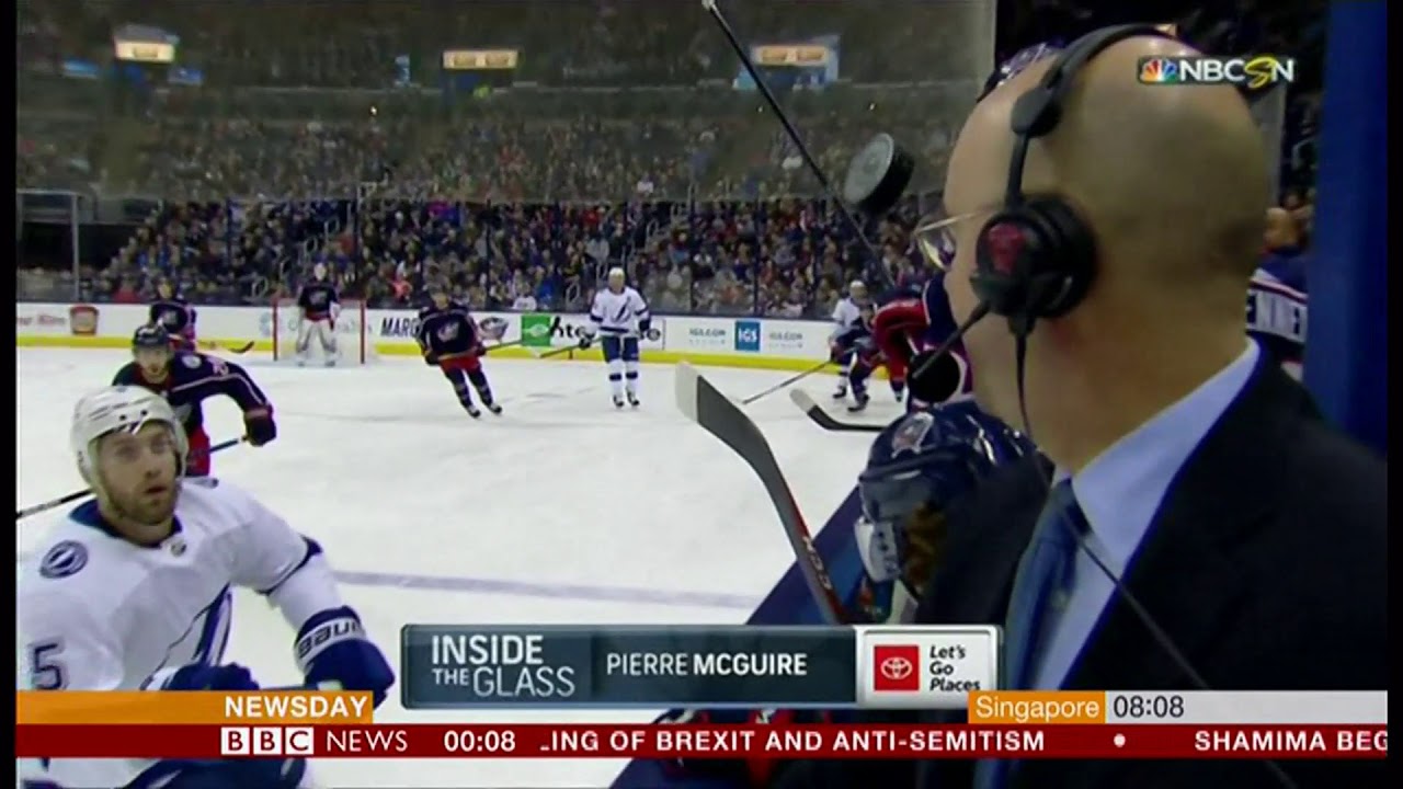 Lucky escape for this ice hockey commentator (USA) - BBC News - 20th ...