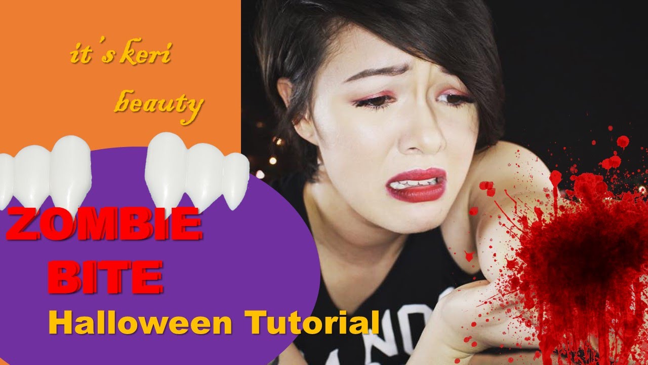 It's Keri #4: Halloween ZOMBIE BITE Makeup Tutorial - YouTube