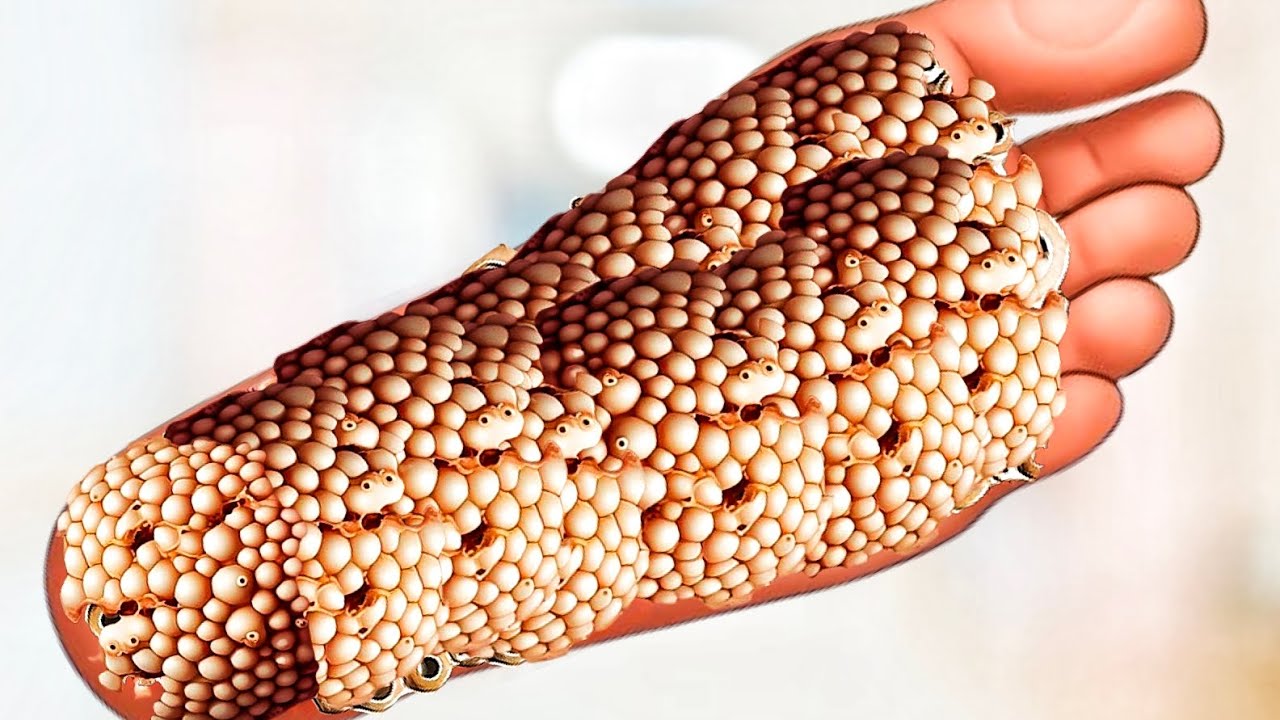 Asmr ! removing lots of cysts, worms from foot | deep cleaning ...