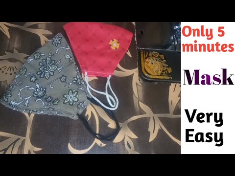 It Only takes 5 minutes to sew a simple mask | Face mask sewing ...