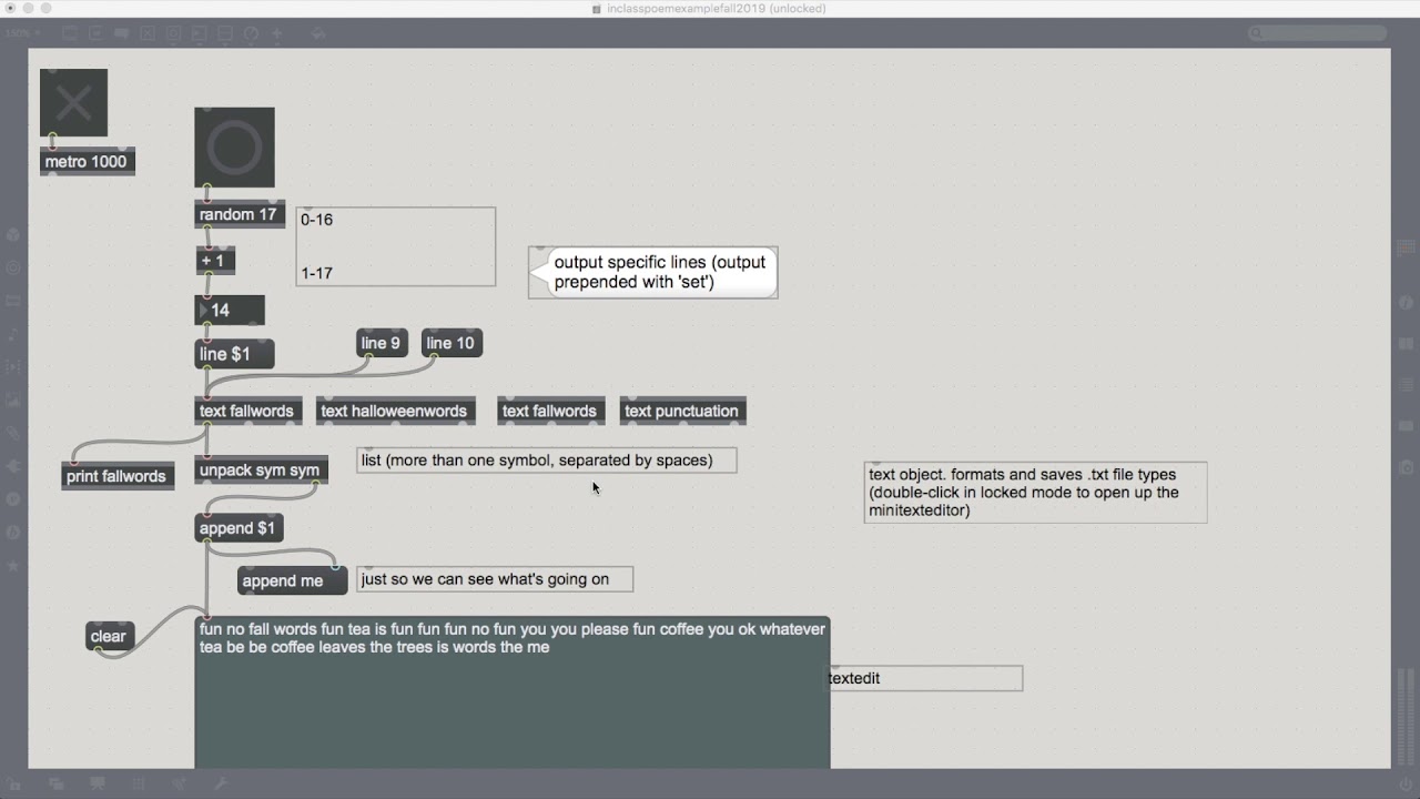 Poetry Machine part 3: Writing words into a textedit object from a text ...