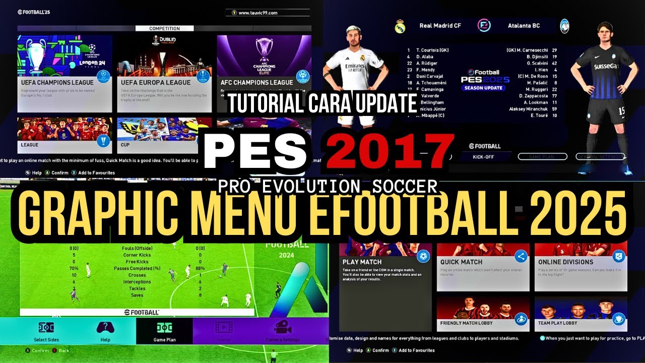 TUTORIAL CARA UPDATE GRPHIC MENU EFOOTBALL 2025 DI PES 2017 - YouTube