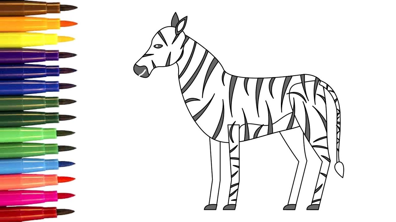 HOW TO DRAW A CUTE ZEBRA FOR KIDS | EASY STEP BY STEP | MINNIE FINGERS ...