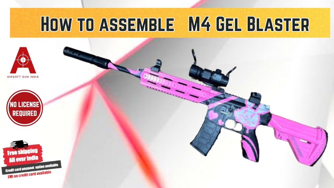 How to assemble M4 Pink Shade Automatic Electric Gel Blaster - YouTube