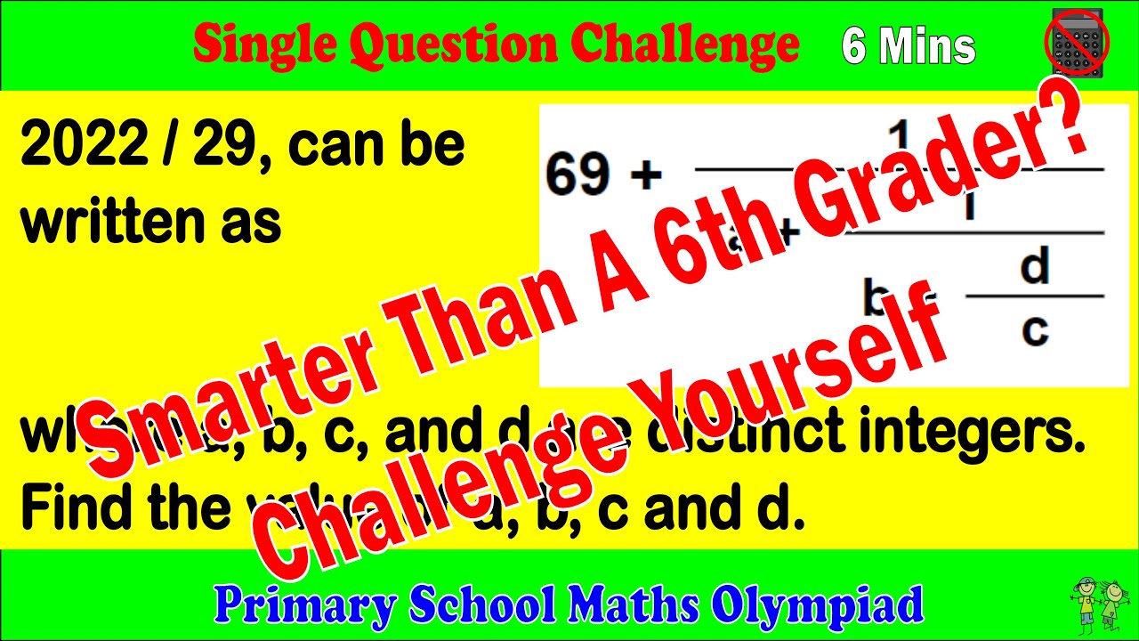 Primary School Math Olympiad - Single Question Challenge, 6 Minutes ...