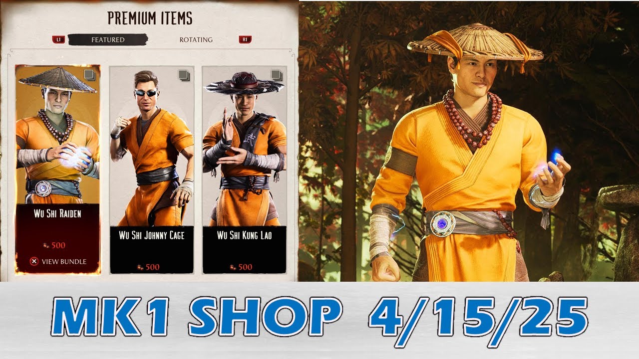 MK1 Premium Shop: Wu Shi skins for Raiden, Kung Lao, Johnny, gear ...