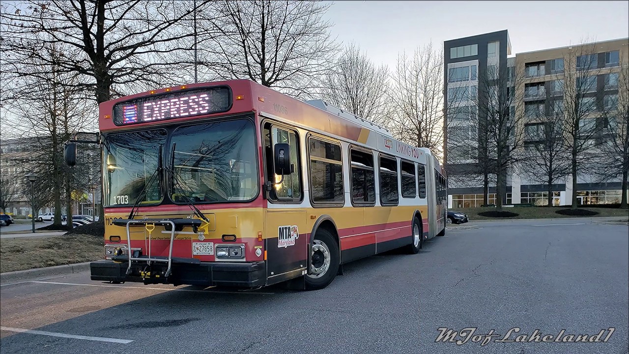 MTA Maryland: 2011 New Flyer DE60LF - Articulated (Hybrid) #11086 - YouTube
