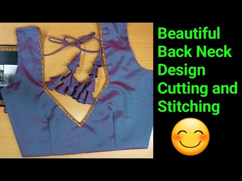 Simpe and Easy Back Neck Design / Blouse neck design cutting and ...