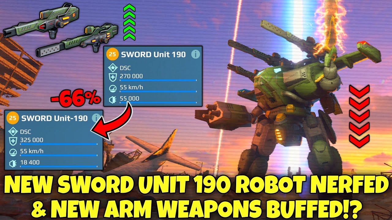 New SWORD Unit 190 Robot Gets HEAVILY NERFED!? - War Robots 11.1 Test ...