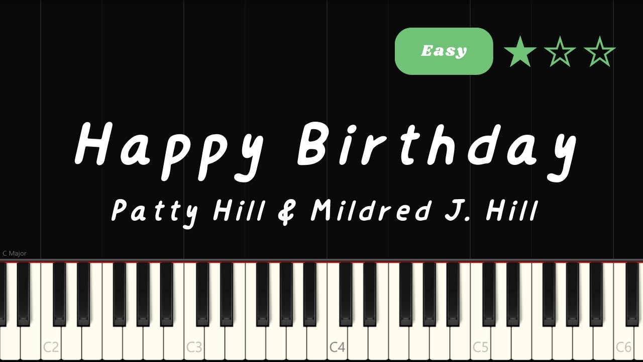 Happy Birthday - Patty Hill & Mildred J. Hill | Easy Piano Tutorial ...