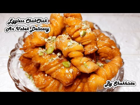 Eggless Kakinada Madata kaja Recipe in Uzbekistan style -Chak Chak| Uzbek Delicacy Chak Chak Recipe