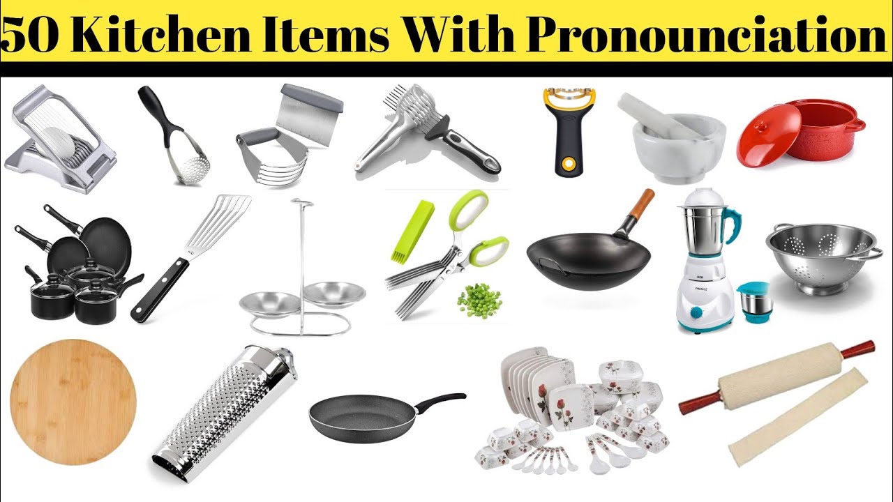 50 Kitchen Tools Vocabulary In English|Kitchen Items Name With ...