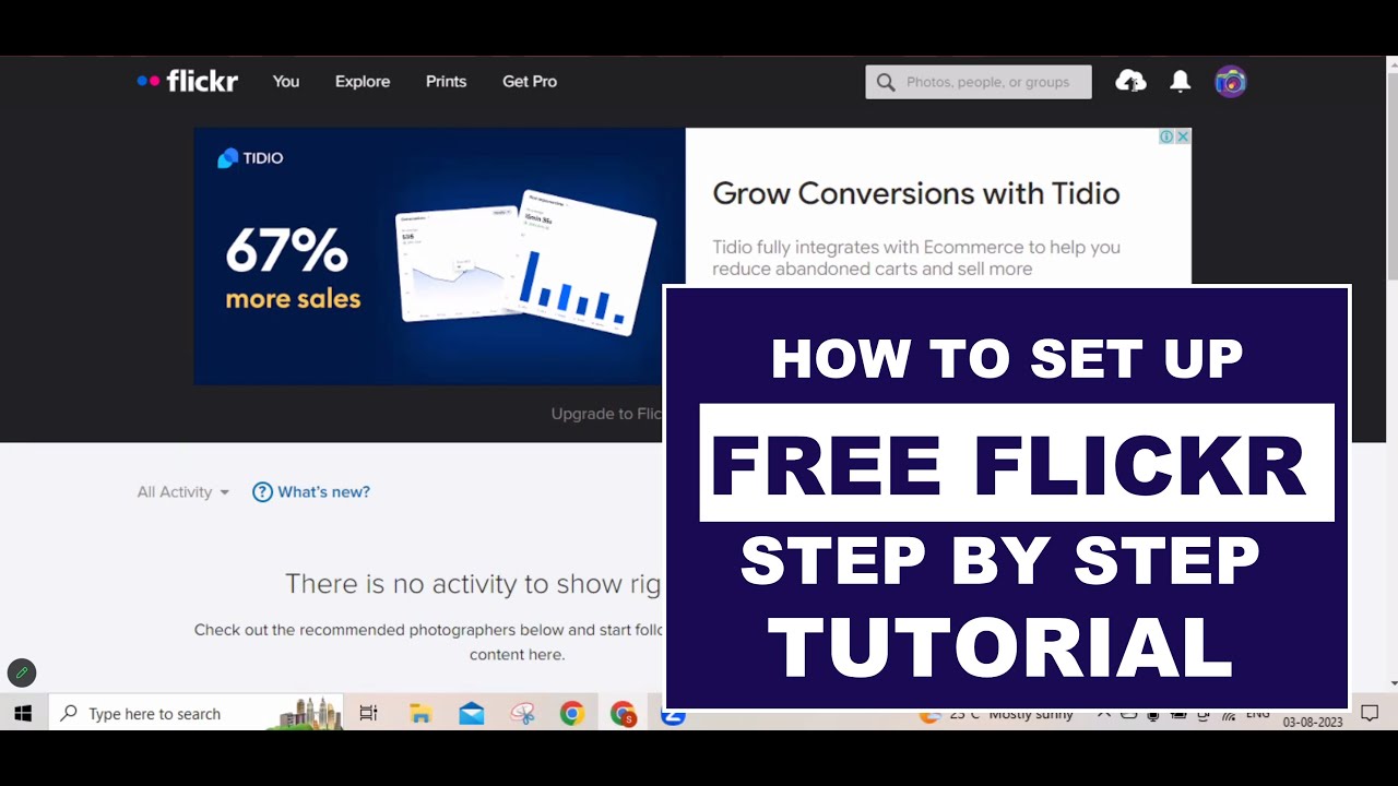 how to use Flickr to share photos free portfolio website tutorial step ...