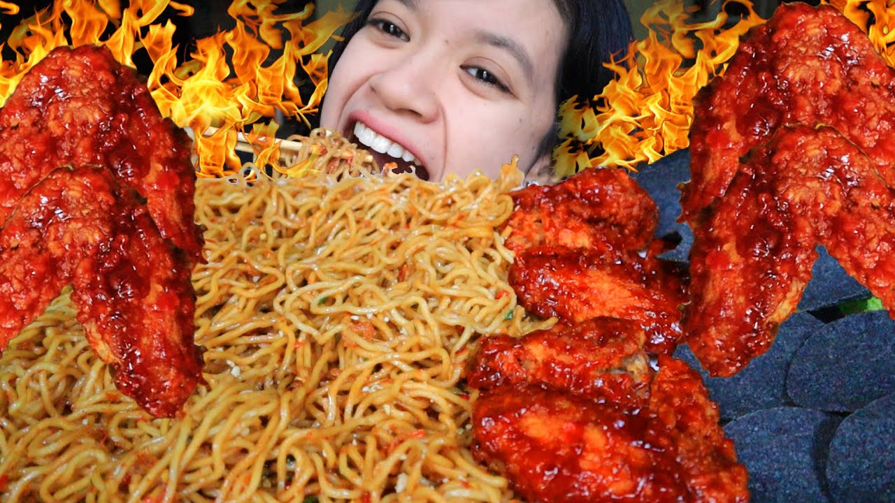 MUKBANG MIE GACOAN + RICHEESE FIRE WINGS + GHOST PEPPER MISTER POTATO ...