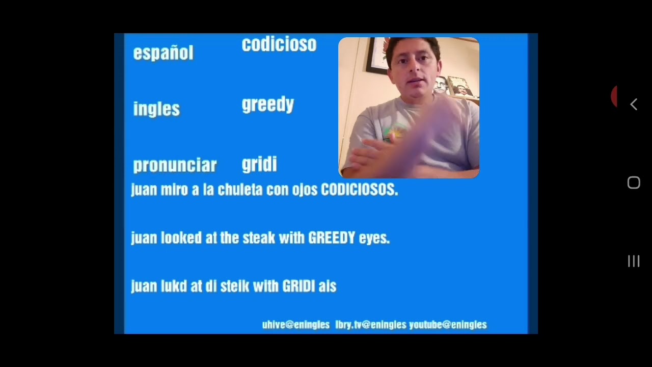 CODICIOSO en ingles | GREEDY in spanish - YouTube
