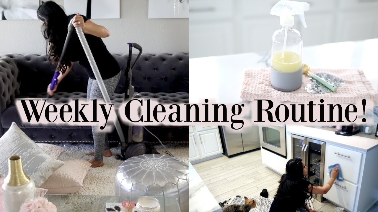 All Day Clean With Me! Weekly Cleaning Schedule Routine! MissLizHeart ...
