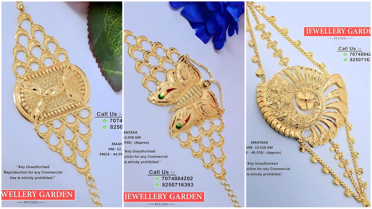 1 GRAM থেকে Gold Hand Jewellery With Price || Mantasha Bauti Chur Sakha ...