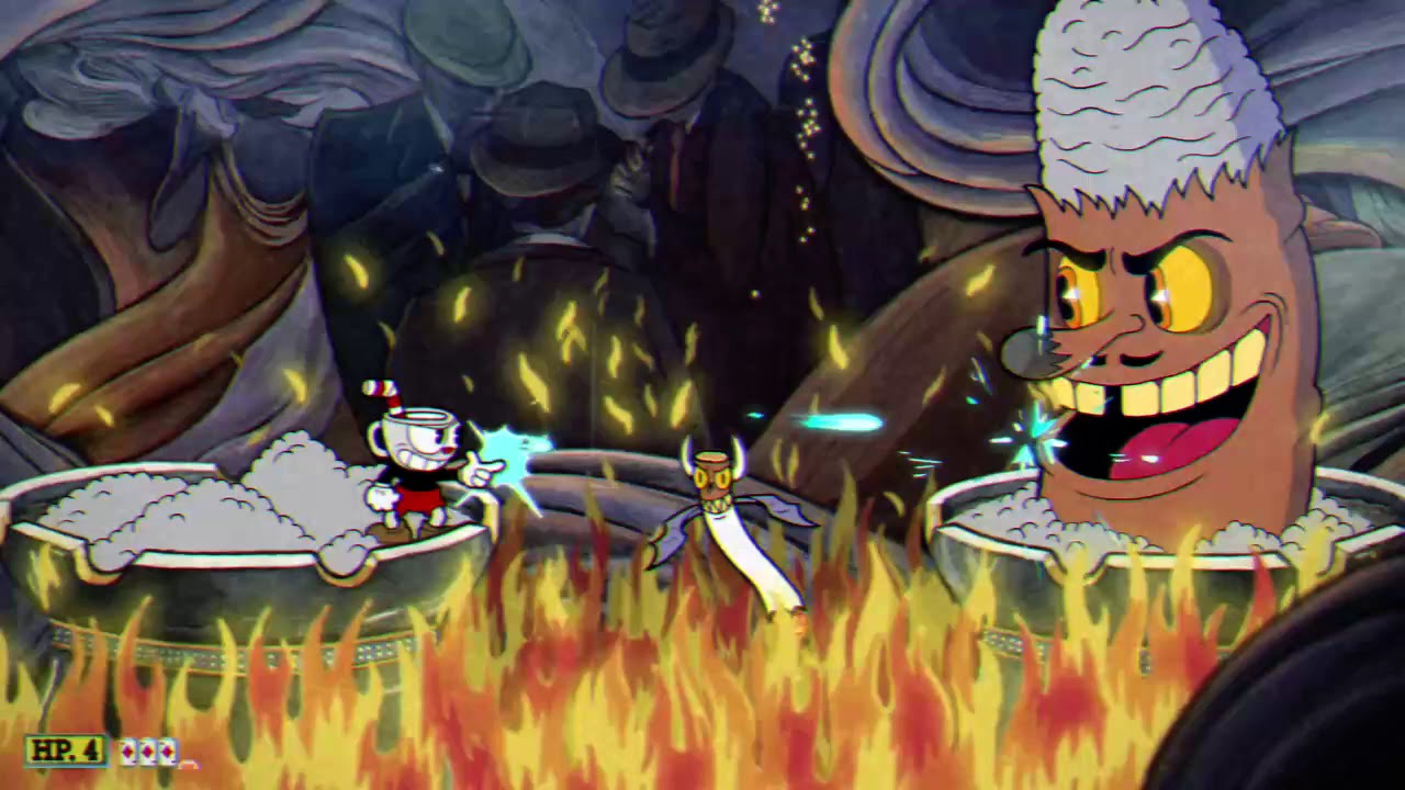 cuphead cigarettes boss fight - YouTube