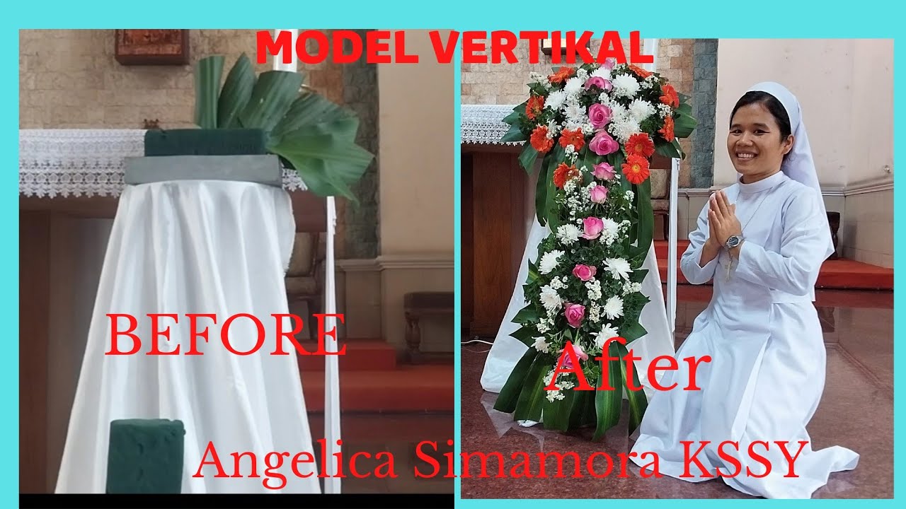Tutorial Merangkai Bunga Model Vertikal, Bunga Altar - YouTube