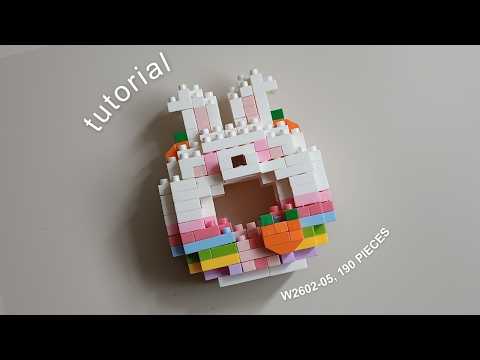 How to Build Rabbit Donut Bricks Tutorial W2602-05 (190 Pieces) Bricks Make a Wise Life