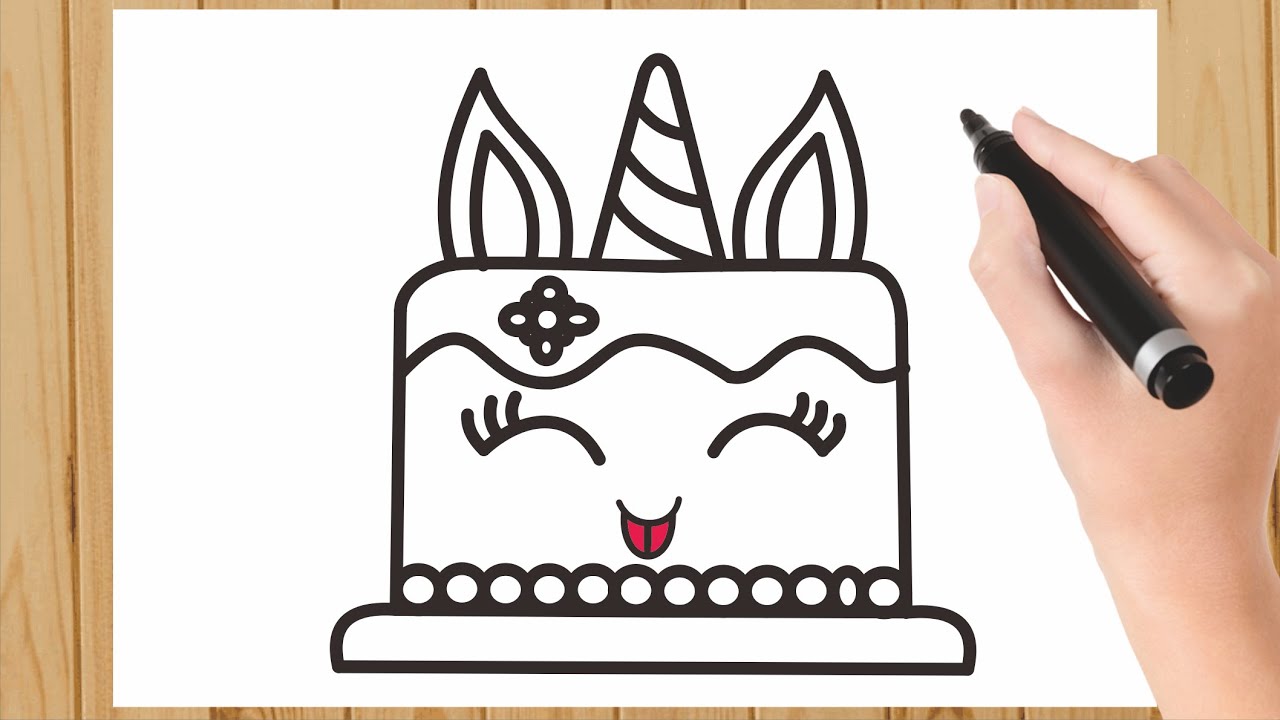 HOW TO A DRAW CUTE CAKE STEP BY STEP EASY - YouTube
