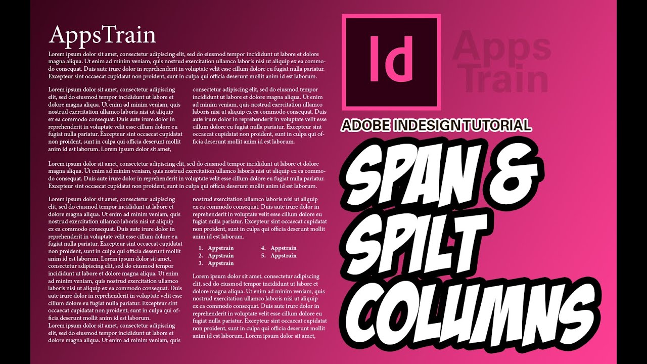 Adobe Indesign For Beginners Span And Split Columns YouTube Adobe Indesign For Beginners Span And Split Columns YouTube
