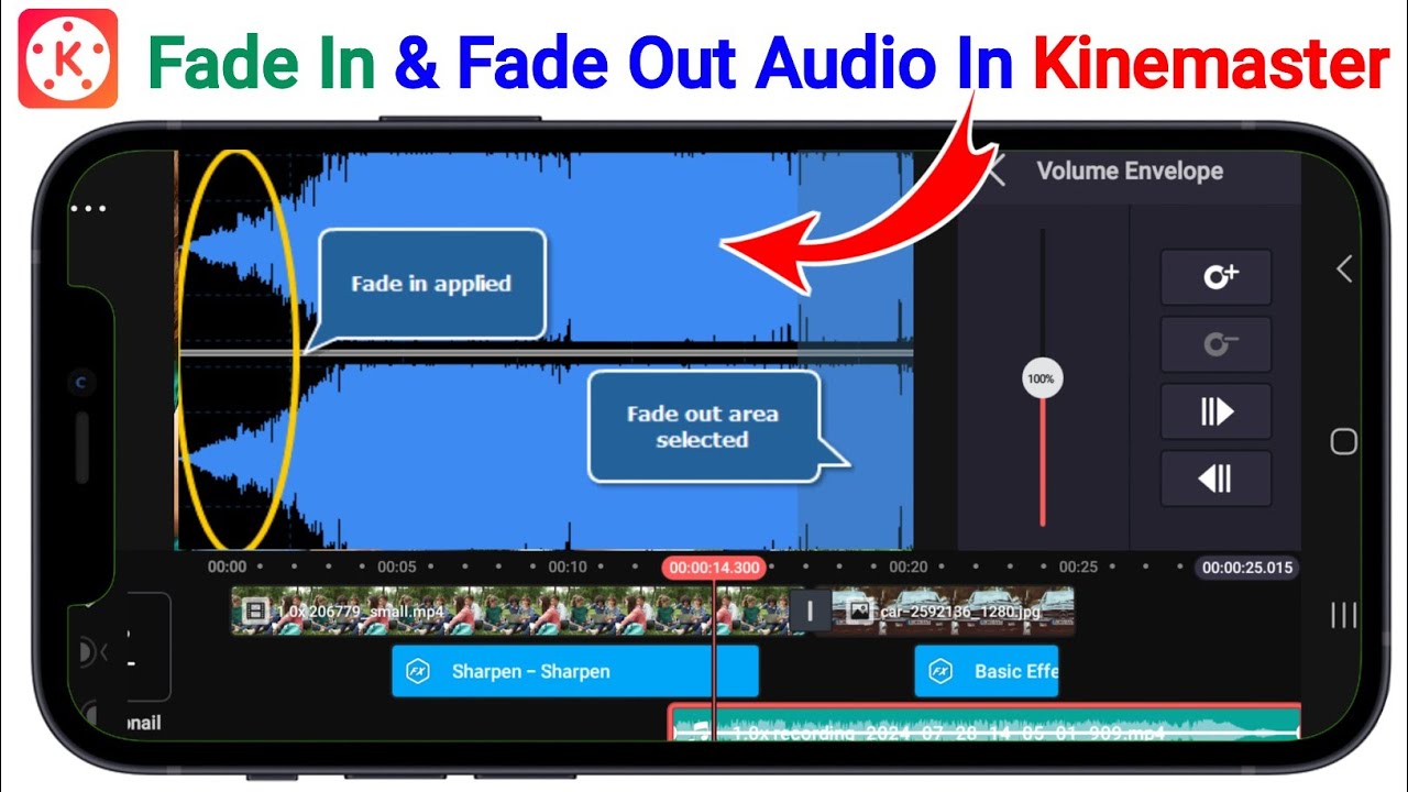 How To Fade In And Fade Out Audio In Kinemaster - YouTube