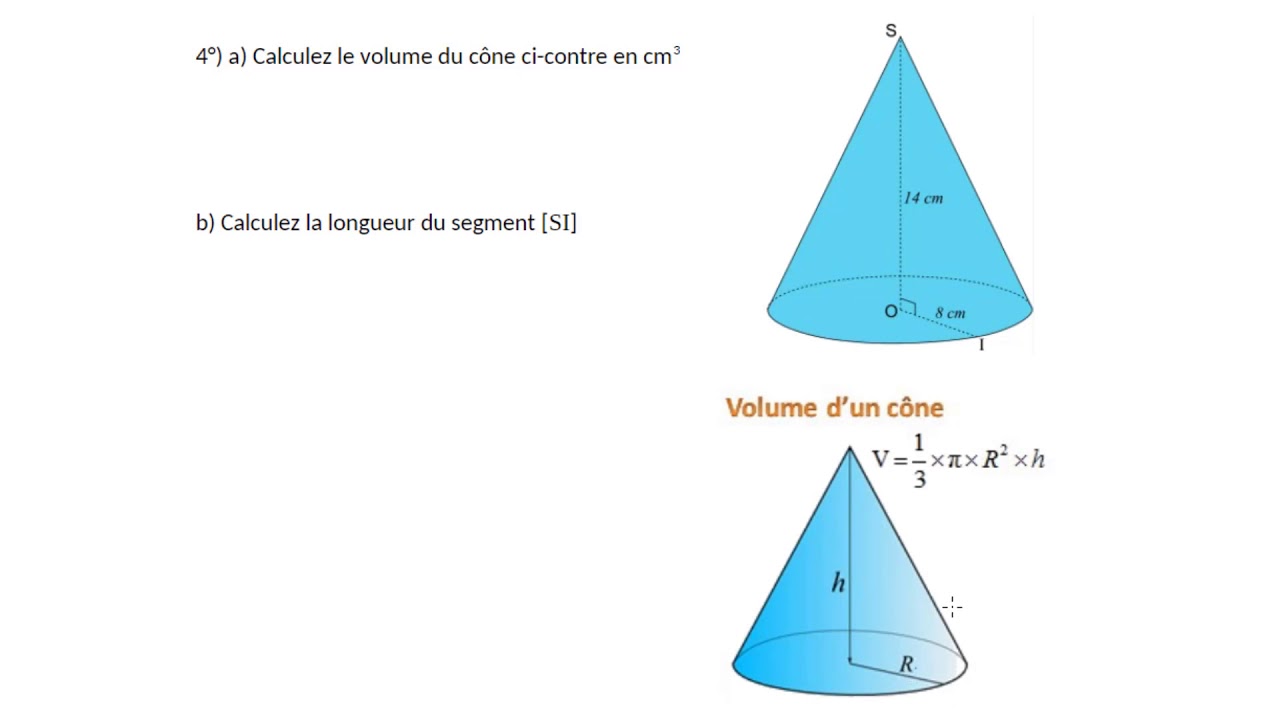 Calcul du volume des solides usuels - YouTube