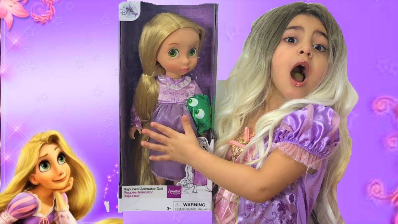 Disney Princess Rapunzel Doll Pretend Play Hair Salon and makeup - YouTube