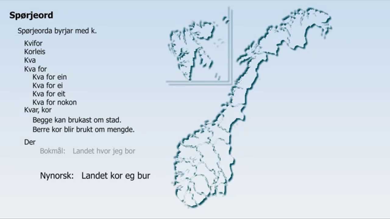 NORWEGIAN:NYNORSK: Spørjeord eForelesning - YouTube