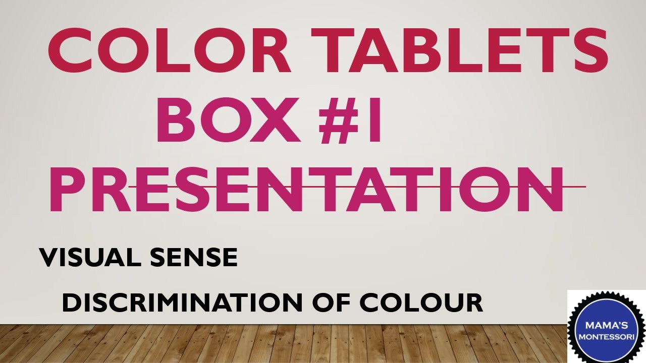Color tablet presentation-Montessori|Sensorial-Montessori activity ...