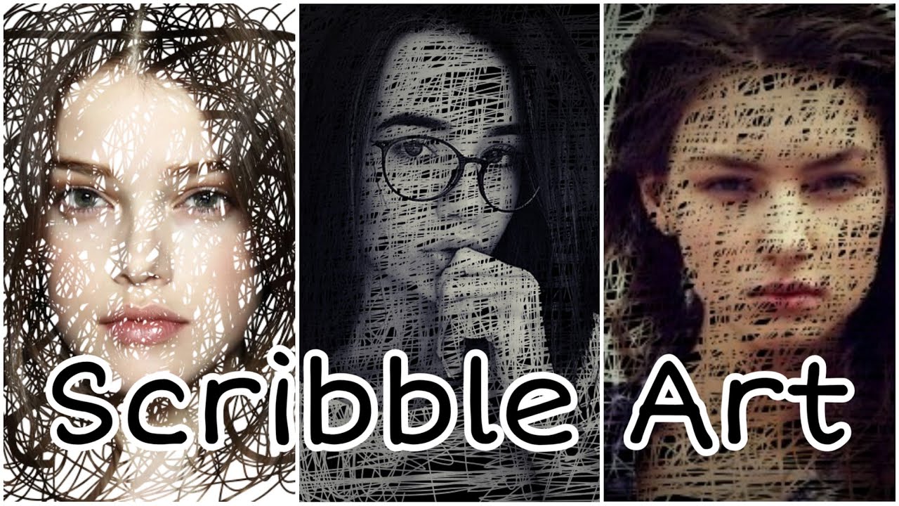 How to make Scribble Art | Picsart Tutorial | Mobile editing - YouTube