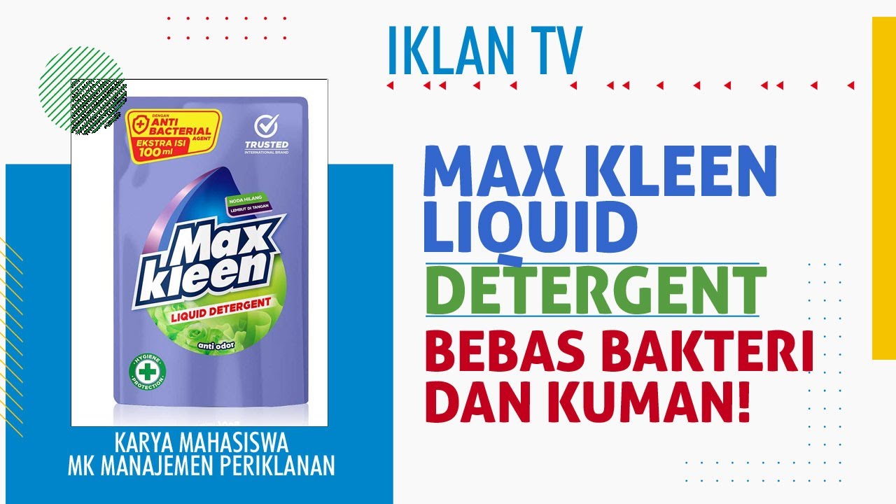 TVC: MAX KLEEN Liquid Detergent - Cepat Bersihkan Kuman & Kotoran ...