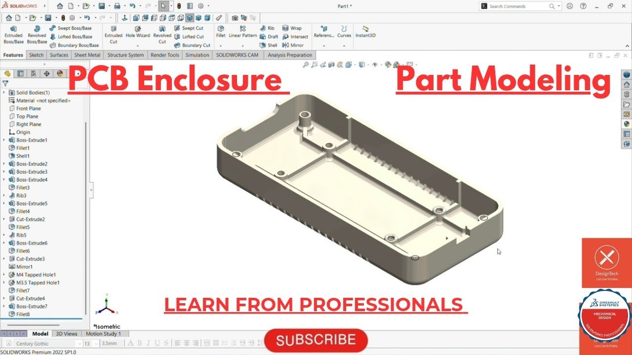 Designed an Enclosure for PCB in SolidWorks. - YouTube