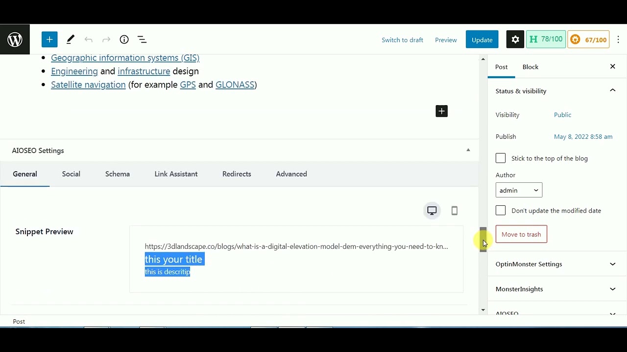 How to change page title and description in WordPress website - YouTube