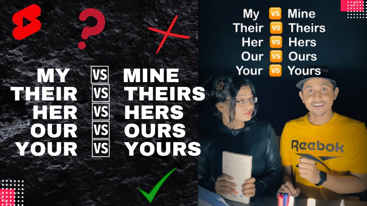 My Vs Mine | Possessive pronoun difference? #shorts - YouTube