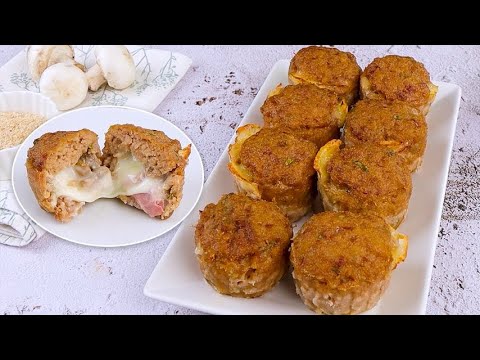 Mini meatballs muffins: the single portions filled, tasty and gooey ...