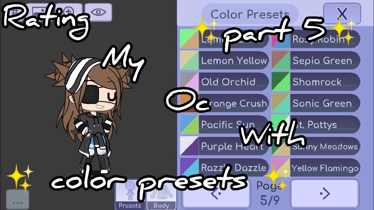 rating my oc with color presets (part 5) - YouTube