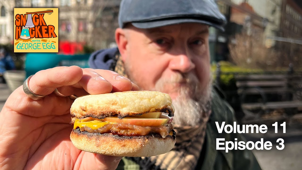 Snack Hacker with George Egg - Big Apple Apple and Sausage Muffin - YouTube